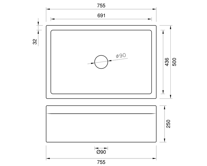 Eaton Single Bowl Sink - 755mm – Farmhouse sinks