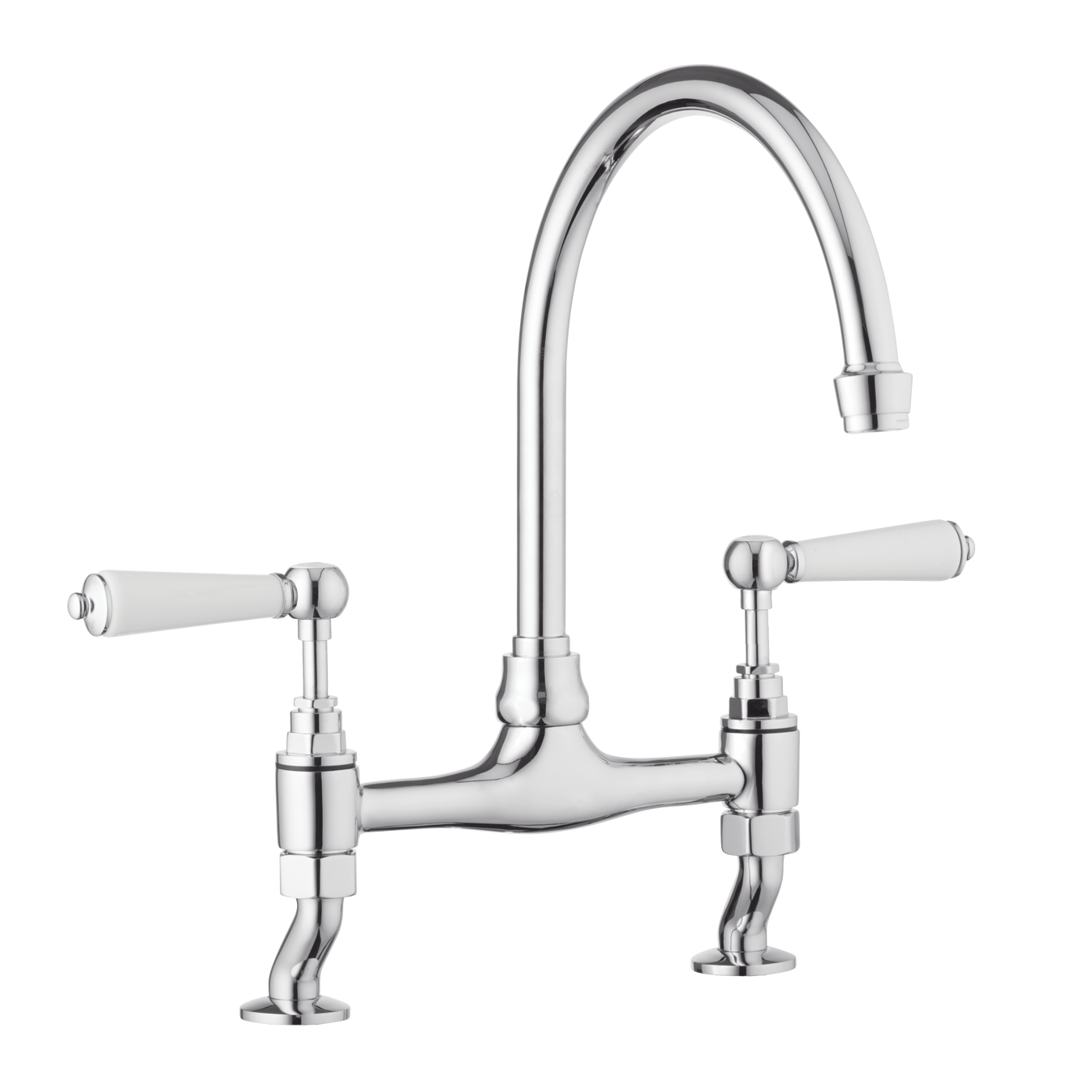 Traditional Kitchen Bridge Mixer Tap - Porcelain Levers - MAY SPECIAL ...